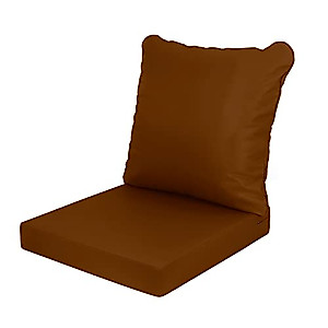 Outdoor Chair Cushions 24 x 24 inches, Soft and Comfortable Patio Furniture Cushions with Removable Cover,Outdoor Deep Seat Cushions and Cushion for Chairs, Sofas and Other Multiple Scenes. (Brown)