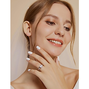 EAMTI 2CT 925 Sterling Silver Bridal Ring Sets Princess Cut CZ Engagement Rings promise rings for her wedding bands for Women Size 6