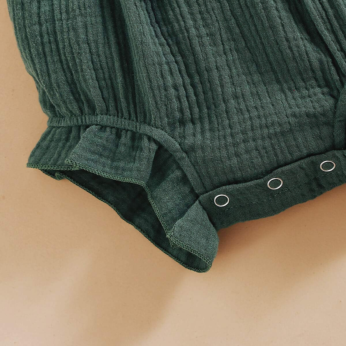 Renotemy Infant Romper Baby Girl Cotton Linen Outfits Short Sleeve Jumpsuits One-Piece Bodysuit Baby Girl Clothes 3-6 Months