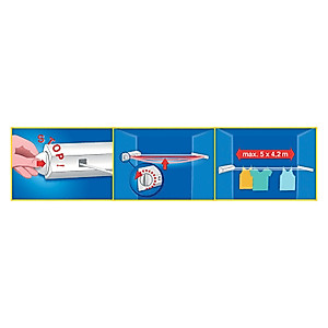 Leifheit, White Household Essentials Rollfix Laundry Drying Rack Wall Mounted, Standard