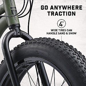 Mongoose Argus Trail Fat Tire Mountain Bike for Adult Men Women, 26-Inch Wheels, Mechanical Disc Brakes, 17-Inch Medium Aluminum Hardtail Frame, 16-Speed, Green