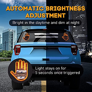 The Finger - Finger Light for Car Window, Finger Car Light, Light Up Finger for Car, Flick Hand Light Car Assesoriess for Men, Cool Car Accessories and Truck Accessories for Men
