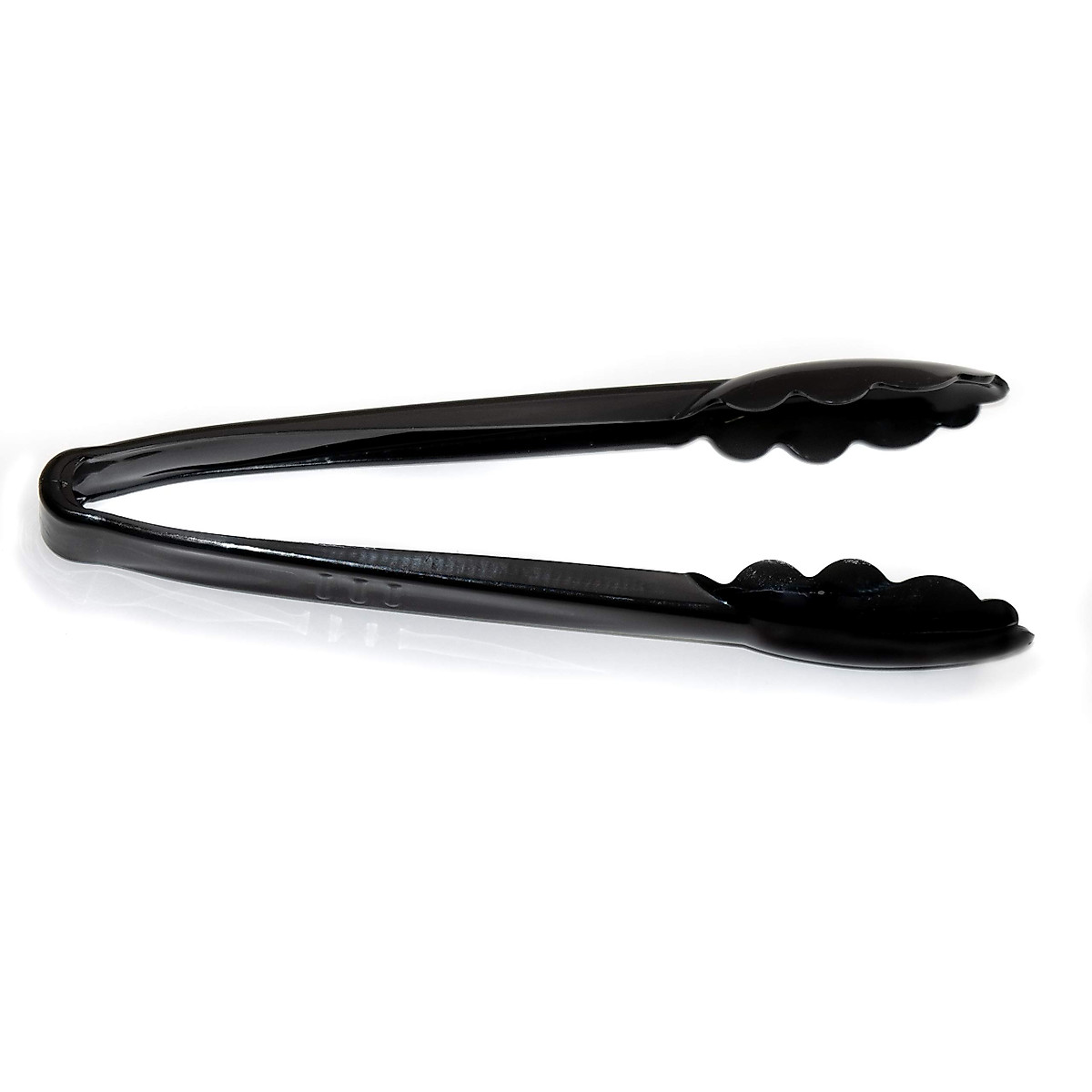 6 Heavy Duty Black Serving Tongs - 9 Inch Plastic Disposable Tongs (Оne Расk)