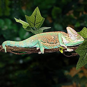 plplaaoo 2Pcs Reptile Corner Branch Terrarium Plant Decoration with Suction Cup Resin Plant, Reptile Terrarium Climb Corner Tree Branch for Amphibian Lizard Snake Gecko Habitat Decoration Accessory