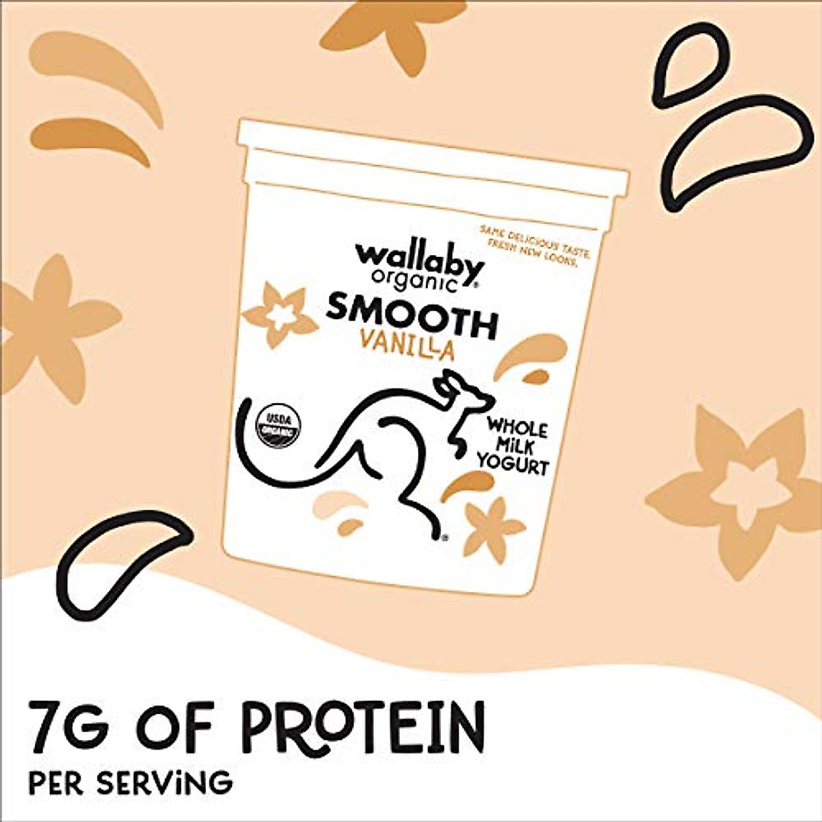 Wallaby Organic Aussie Smooth Whole Milk Regular Yogurt, Vanilla, USDA Organic, 32 oz.