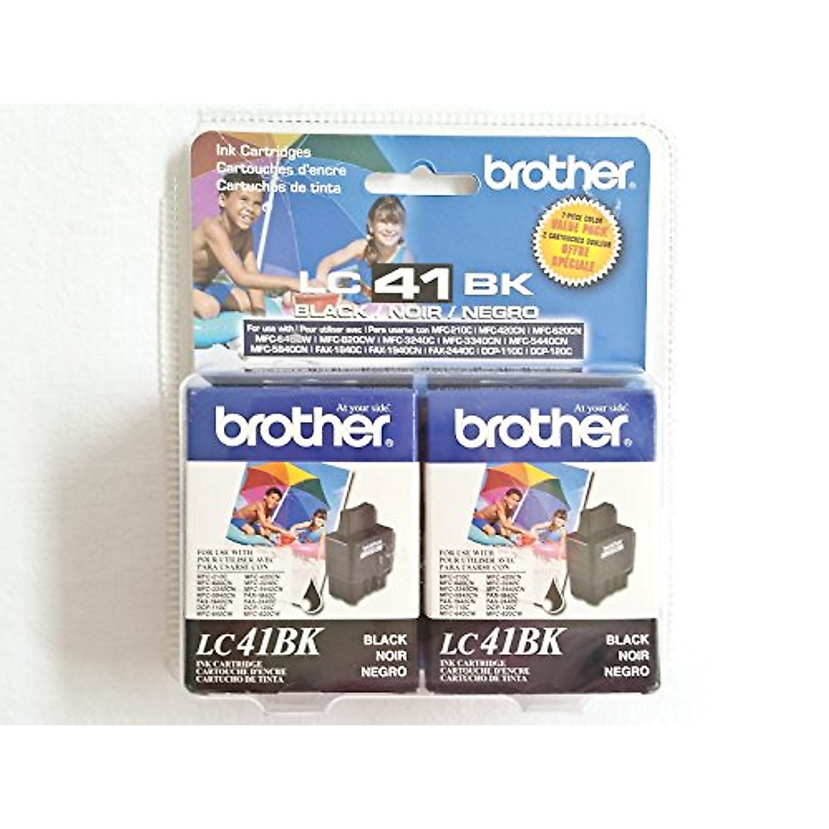 Brother Black -Ink -Cartridge - 2 Pack (LC41BK2PKS) - Retail Packaging