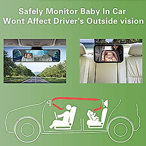 Moyu Home Baby Car Mirror,Safety Back Car Seat Mirror for Rear Facing Infant Child with Wide Crystal Clear View,Shatterproof, Crash Tested and Certified