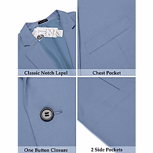 COOFANDY Men's Casual Linen Blazer Lightweight Regular Fit One Button Sport Coat Wedding Suit Jacket Denim Blue