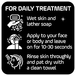 Asepxia Activated Charcoal Cleansing Bar for Enhanced Acne Control & Skin Purification with 2% Salicylic Acid, Ideal for Oily Skin and Reducing Blackheads - 4 Oz, 5-Pack