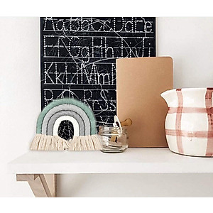 YMVV Rainbow Macrame,Woven Boho Rainbow Wall Hanging with Tassels,Cute Wall Decor for Nursery,Suitable for Festival Ornaments Baby Shower Wedding Green Rainbow Decor(5.5 x 0.5 x 5)