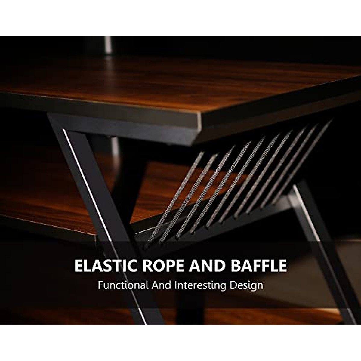 FITUEYES Wood TV Stand with Mount for 32-65 Inch TVS Entertainment Center with Mount for LCD/LED Flat Curved Screens - Height Adjustable, Cable Management, Open Storage, Walnut, VESA 600x400mm