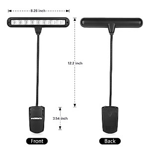 Vshinic Music Stand Light,Clip On Piano Lights 9 LED Orchestra Light Book Lamp Musician Lamp,Fully Adjustable No Flicker for Piano, Orchestra,Book Reading, Mixing Table, DJ, Craft Work