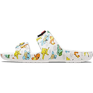 Crocs Unisex Classic Pikachu Sandals, Pokemon Shoes Slide, White/Multi, Numeric_8 US Men