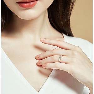 Monkton Women Rose Gold Stainless Steel Wedding Bands with White Shell Inlay Engagement Promise Ring 3.5mm/5.5mm/ 2.5-4mm(3.5MM,Size 8)