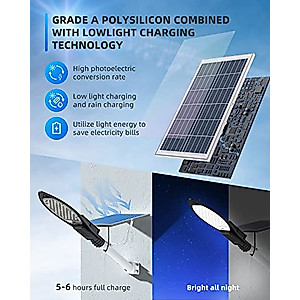 LED Solar Street Lights Outdoor Waterproof,A-ZONE Modern Leaf Shape 500W Dusk to Dawn Solar Street Lamp Remote Control Light 30000 Lumens with Separate Panel for Backyard,Parking Lot,Garage