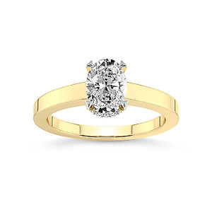 FRIENDLY DIAMONDS 1 Carat IGI Certified Oval Shape Lab Grown Diamond Ring | 14K Or 18K White, Yellow Or Rose Gold | Ember Solitaire Diamond Ring | FG-VS1-VS2 Quality