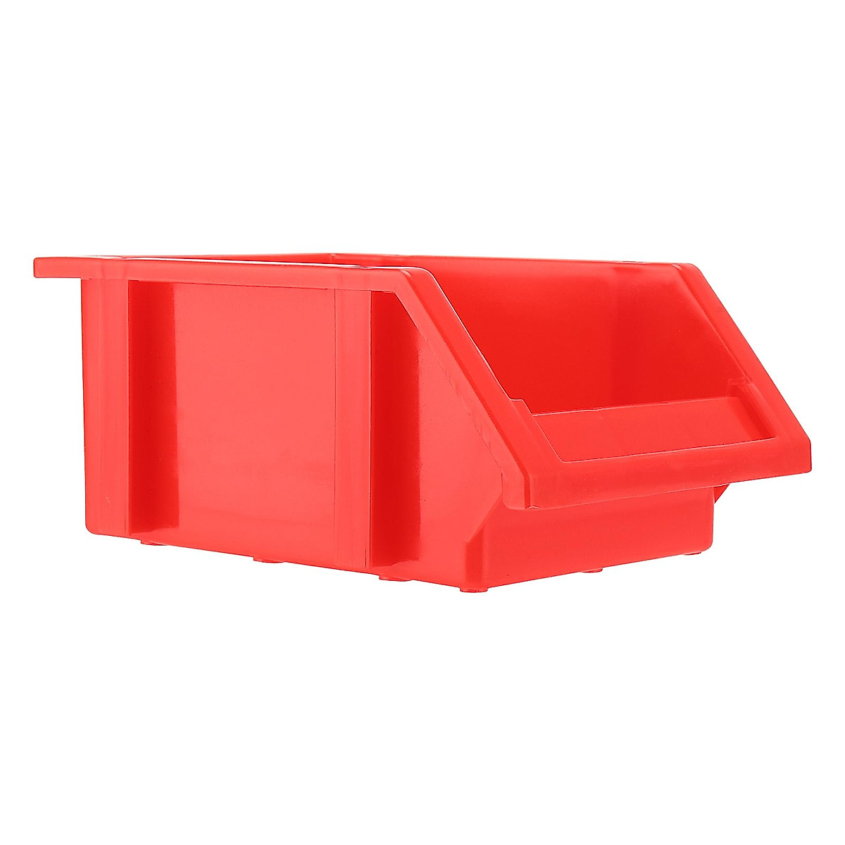 HOIGON 12 Pack Red Garage Storage Tool Bin, 7.09 x 4.72 x 3.15 Inch Plastic Hanging Stacking Stackable Organizer Storage Rack for Hardware Tools Organization, Workshop, Small Parts