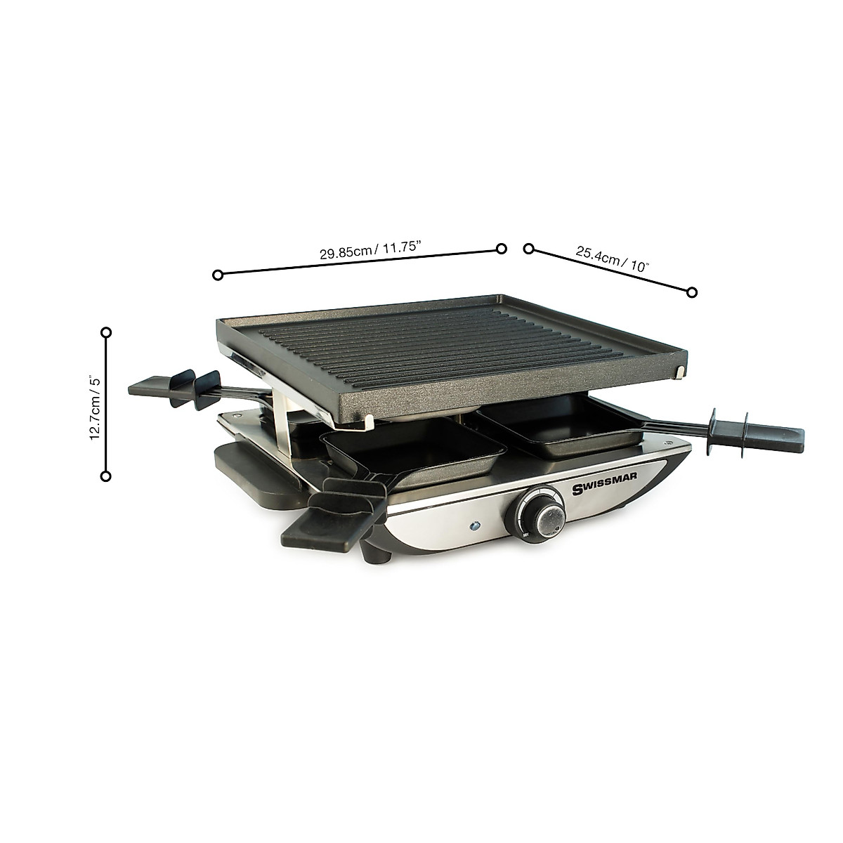 Swissmar Geneva 4-Person Stainless Steel Raclette