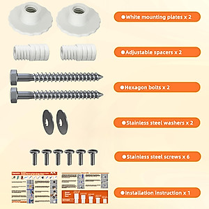 Grab Bar Mounting Kit, Grab Bar Anchors for Installing Grab Bar to Studs in Fiberglass Showers, Grab Bar Mounting System for Safety in Fiberglass Shower or Fiberglass Tub (1)