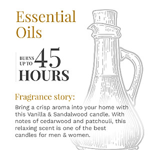 Essential Elements by Candle-lite Scented Candles, Vanilla & Sandalwood Fragrance, One 14.75 oz. Three-Wick Aromatherapy Candle with 45 Hours of Burn Time, Off-White Color