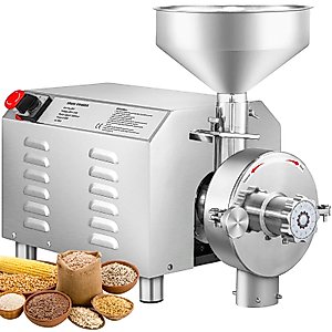 VEVOR Soybean Grinder Commercial Grinding Machine for Spices 3000W Corn Mill Grinder 50-60 KG/H Stainless Steel Corn Grinder Industrial Flour Milling Machine for Pepper Soybean Peanut Herbs Grains