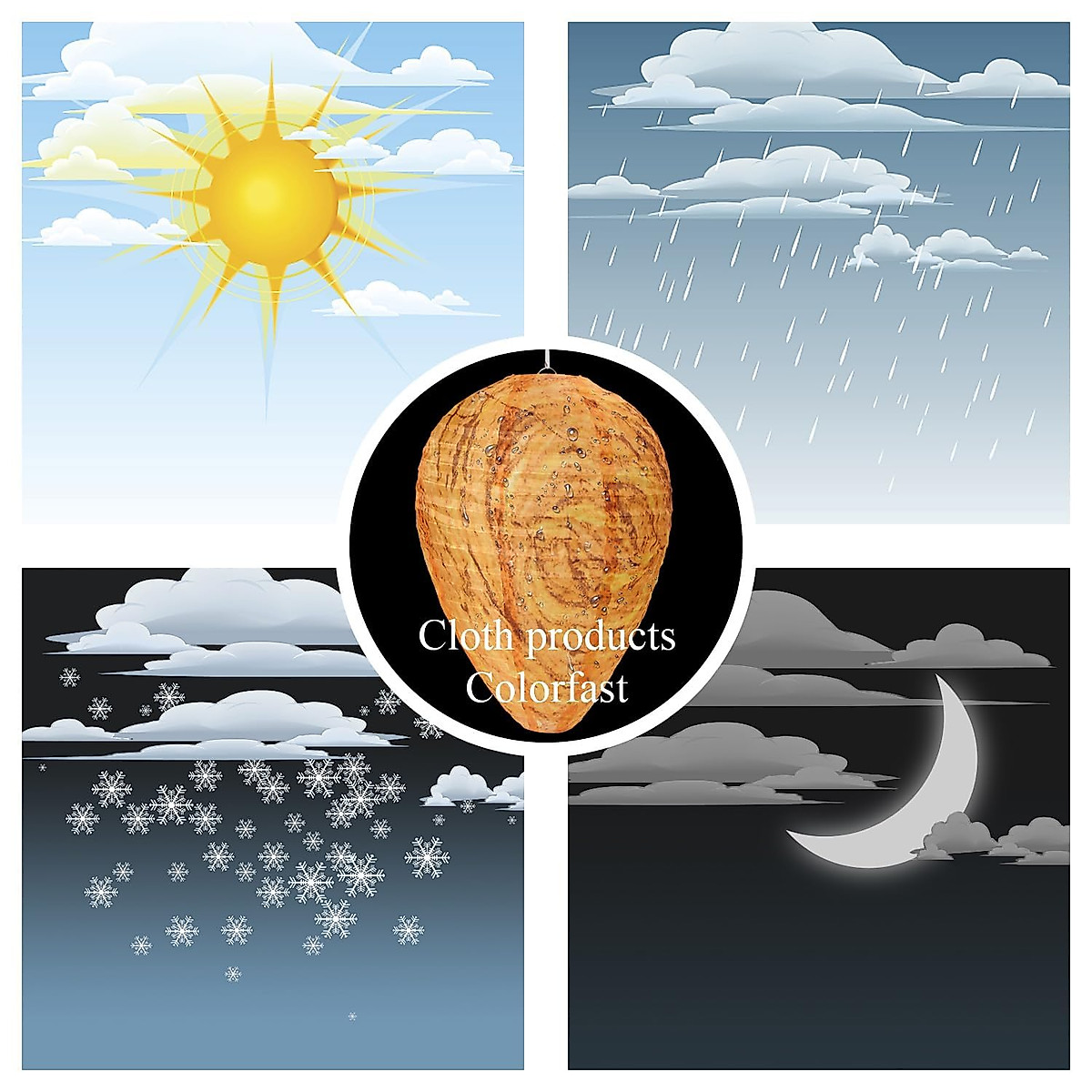 DECYOOL 2 Pack Wasp Nest Decoy Wasp for Hornets Yellow Jackets Outdoor Waterproof Material (Dark Color)