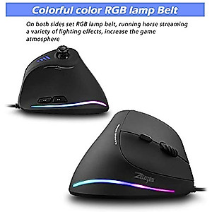 zelotes Wired Gaming Mouse with Joystick,10000DPI,11 Programmable Buttons,Vertical Ergonomic Mouse,USB Optical Computer mouse,PC Gaming Mouse for Laptop,PC,Black