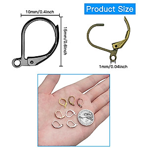 210Pcs French Earring Hooks Hypoallergenic Lever Back Earrings Hooks French Ear Wire Metal Brass Leverback Earring French Hook Earwires Earring Supplies for DIY Jewelry Making Findings(7 Colors)