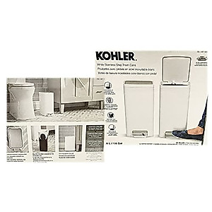 Kohler Trash Cans (6 Liter 2-Pack, White Stainless)