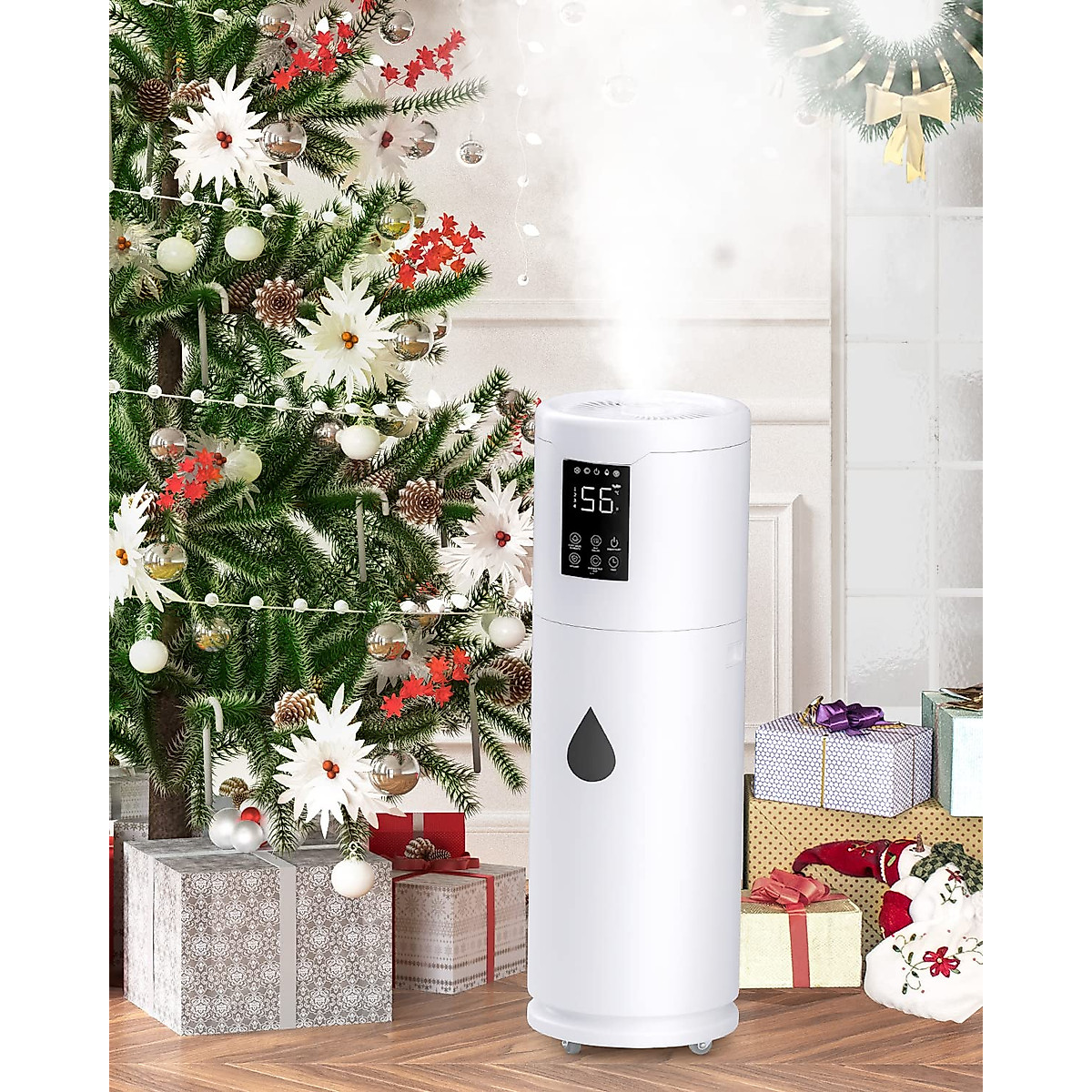 17L/4.5Gal Ultra Large Humidifiers for Bedroom 2000 sq ft, Quiet Humidifiers for Large Room, Tower Humidifier with 4 Mist Mode & Extension Tube for Home School Office Commercial Greenhouse Plants