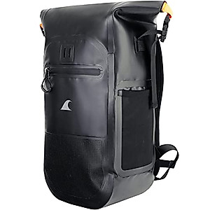 Breakwater Supply™ Meanhigh Dry Bag Waterproof Backpack for Men & Women, 25L, Medium/Large, Rolltop, for Surfing, Kayaking, Diving, Hiking, Motorcycle + Floating, Lightweight, Water Bottle Pockets