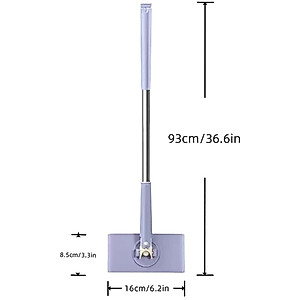 Automatic Cloth Changing Mini Mop, Mini Mop Cleaner, Portable Hands Free Mop, 360°Rotating Automatic Cloth Changing Mop with Towels for Floor, Mirror, Wall (Blue+4A_Long(93CM/36.6IN))