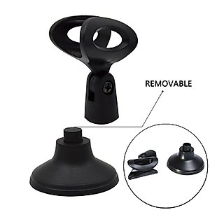 AKOAK Adjustable Portable Desktop Table Microphone Mic Stand Holder with Mic Clip for Computer Conference Studios Microphone,Podcasts, Online Chat, Lectures, and More