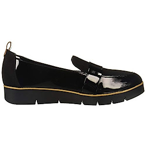 Dr. Scholl's Shoes Women's Webster Slip On Loafer, Black Patent/Microfiber, 8.5 Wide US