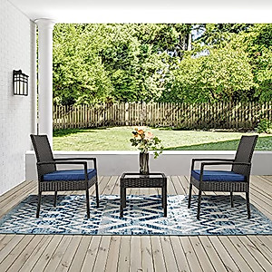 KAWIVAST 3 Pieces Patio Furniture Set, Front Porch Furniture, Rattan Wicker Furniture, Balcony Furniture Set, Small Patio Furniture,Outdoor Patio Furniture, Bistro Sets