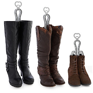 Juvale 6 Pack Folding Boot Shaper Stands for Storage, Grey Clip Support Inserts, Shape Holders for Women's and Men's Boots