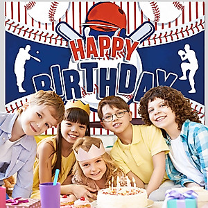 Baseball Birthday Banner Backdrop Baseball Party Decorations Sport Themed Birthday Backdrop for Boys Kids Teens for Holiday Birthday Party Favor Decor Photo Background
