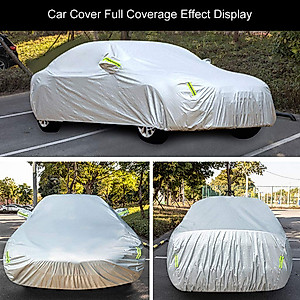 Old street Car Cover Compatible with Toyota Supra GR Coupe 2019-2021, All Weather Waterproof Breathable with Windproof Straps Indoor Outdoor Dustproof Car Tarp with Reflective Strips, Silver