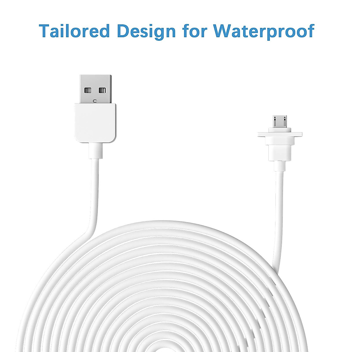 30ft Charging Cable for eufyCam 2C Pro/2C, Outdoor Extra Long Power Cord with Power Adapter for Continuous Charging (2 Pack)