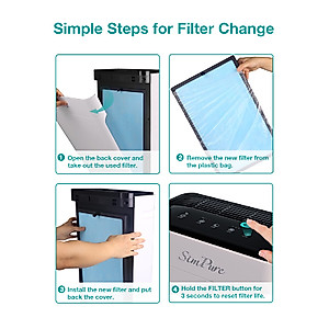 SimPure HP8 Original HEPA Replacement Filter Compatible with SimPure HP8 Air Purifier, SP-HP8-RF (NOT for Other SimPure Air Purifiers)