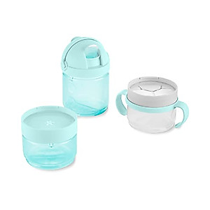 Skip Hop Stackable Snack Container & Sippy Cup, Grey Teal