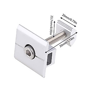 Copgge Solar Panel Middle Clamps Aluminium Solar Panel Mount Mid Clips Solar Panel Center Clamp Solar Mounting Bracket Roof Mount Clamps Solar Rail Mounting System Install Hardware (30mm Pack of 12)