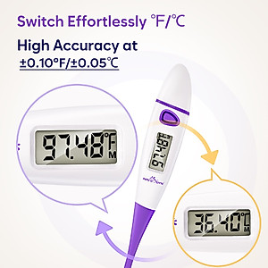Easy@Home Basal Body Thermometer: BBT for Fertility Prediction with Memory Recall- Accurate Digital Basal Thermometer for Temperature Monitoring with Premom App - EBT-018
