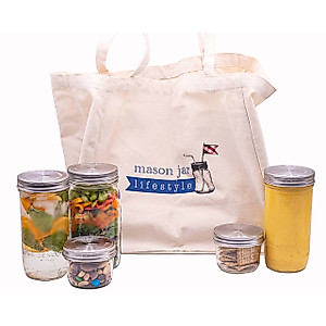 Mason Jar Lifestyle 5 Pack Stainless Steel Storage Lids with Platinum Silicone Liners for Wide Mouth Jars – Heavy Duty Caps for Mason Jars – Airtight & Leak-Proof Design