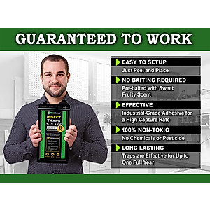 MaxGuard Extra Large Insect Traps (8 Traps) | Non-Toxic Extra Sticky Pre-Baited Glue Board, Trap & Kill Most Crawling Insects, Bugs, Spiders, Crickets, Scorpions, Cockroaches, Centipedes, Snakes.