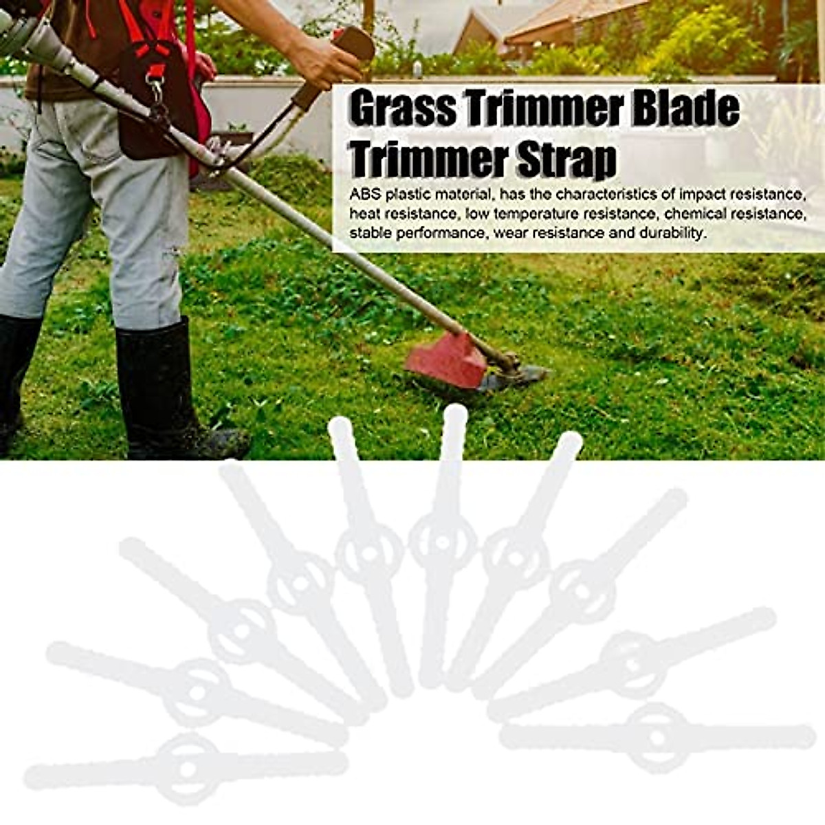 10 Pcs Trimmer Head Blades, Durable Lawn Mower Weed Wacker Cutter Blade Replacement for Cordless Grass String Trimmer Weed Eater