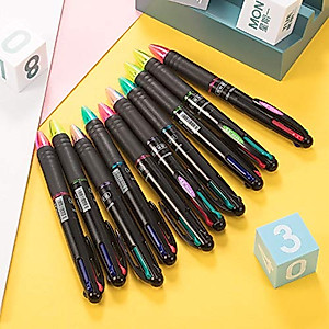 JOVITEC 24 Pack 4 in 1 Multicolor Retractable Pens 0.7 mm 4 Colors Gel Ink Ball Point Pens for Nurses Kids Supplies