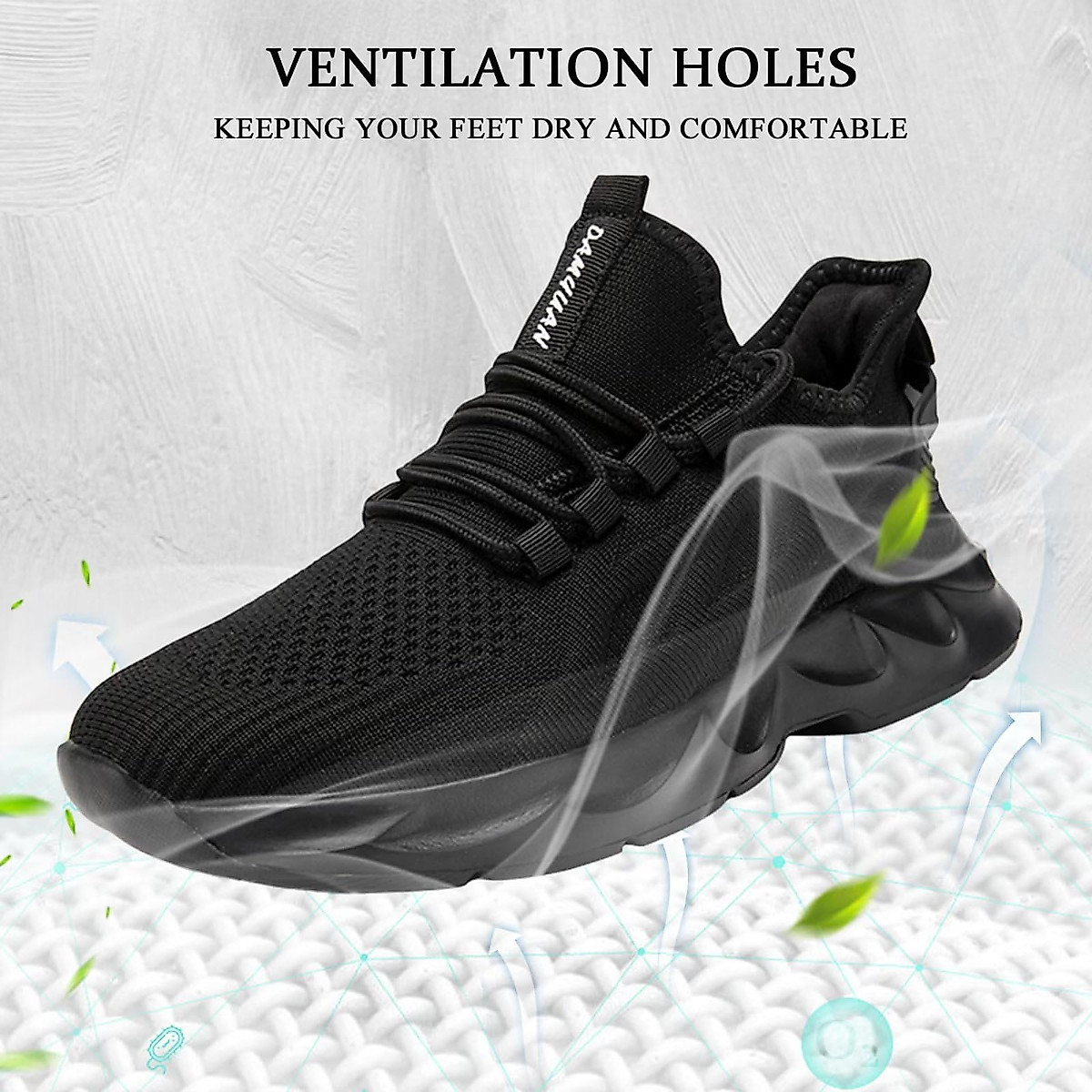 Linenghs Womens Tennis Shoes Black