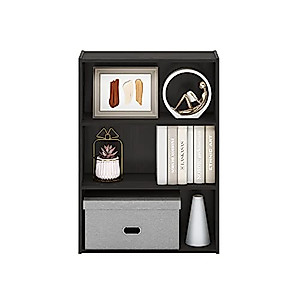 Furinno Pasir 3-Tier Open Shelf Bookcase, Espresso
