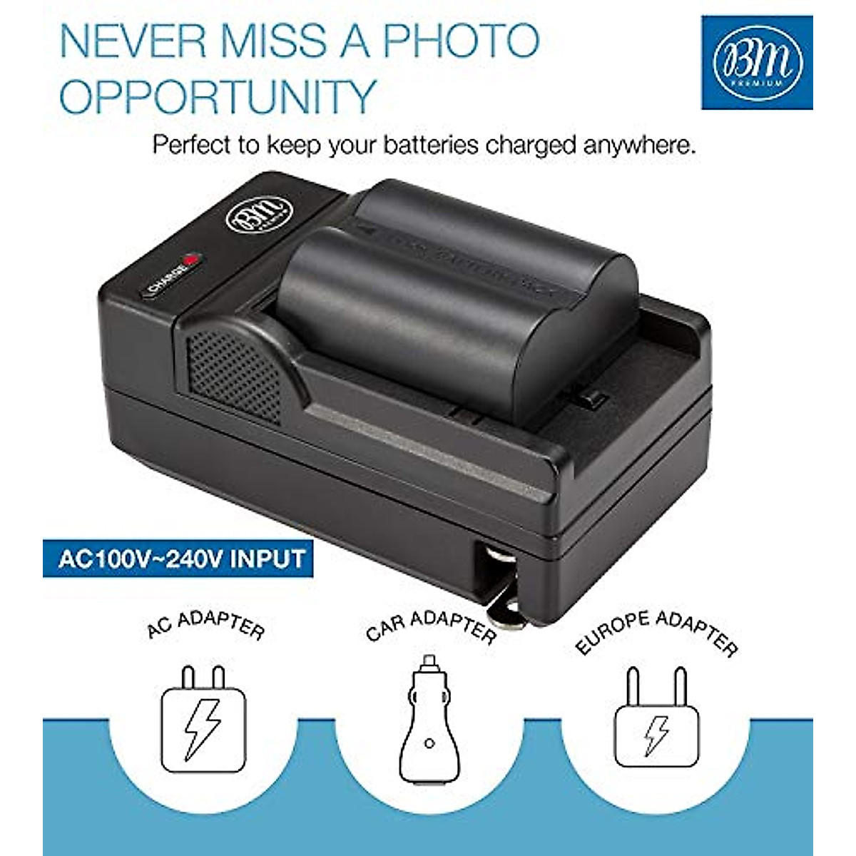 BM Premium Pack of 2 CGA-S006 Batteries and Battery Charger for Panasonic Lumix DMC-FZ7, DMC-FZ8, DMC-FZ18, DMC-FZ28, DMC-FZ30, DMC-FZ35, DMC-FZ38, DMC-FZ50 Digital Camera